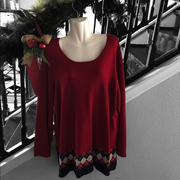 Rebecca Malone | Tops | Rebecca Malone Womens Argyle | Poshmark